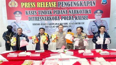 Polda Kalsel Berhasil Ungkap Peredaran Narkoba Skala Besar Libatkan Jaringan Malaysia Polda