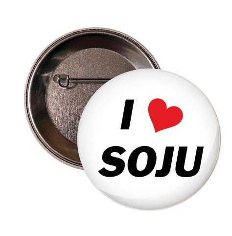 I Love Soju Pinback Button Cactus Mafia