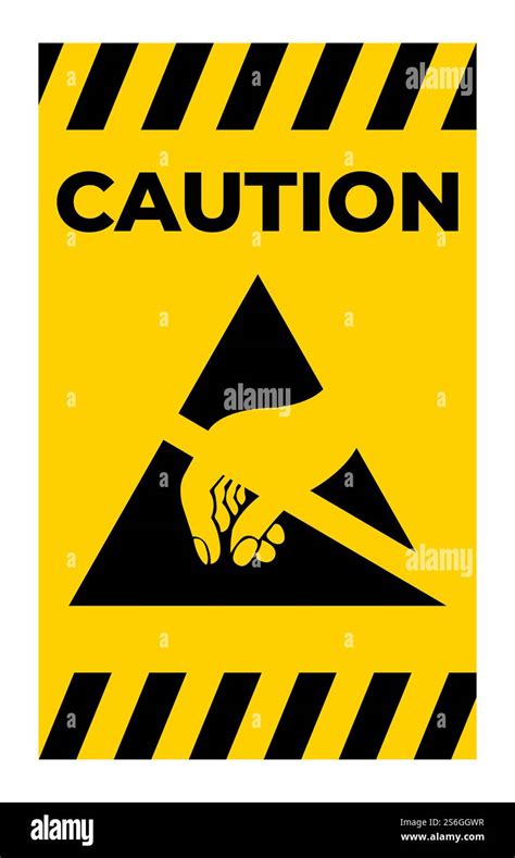 Caution Electrostatic Sensitive Device Esd Symbol Sign On White Background Stock Vector Image