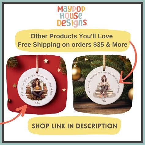 Personalized Book Christmas Ornament Book Lovers Gift Librarian