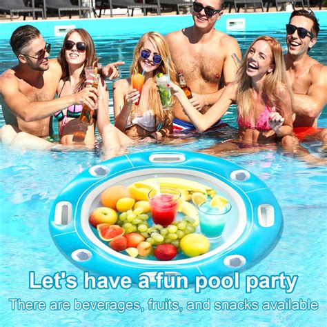 40 Inchs Diameter Oversized Round Floating Table For Pool Inflatable Pool Trays Floating Tray