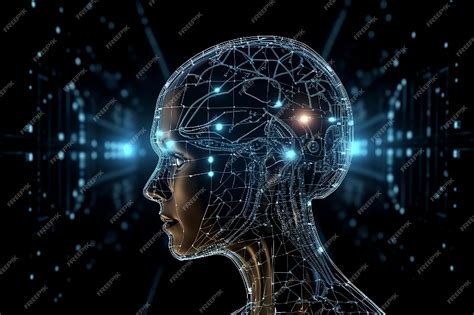 Premium Ai Image Head With Binary Code Background Generative Ai