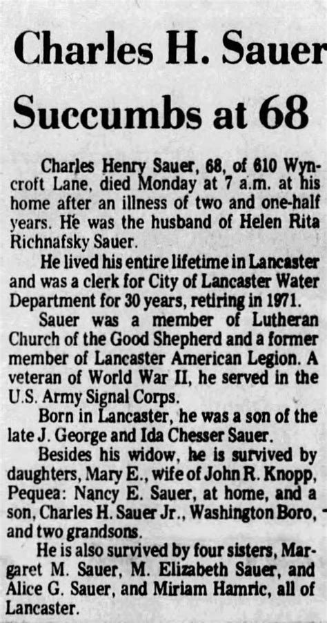 Charles Henry Sauer 1908 1976 Find A Grave Memorial