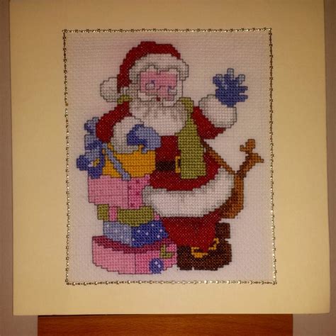 Christmas Cross Stitch Cards Etsy Uk