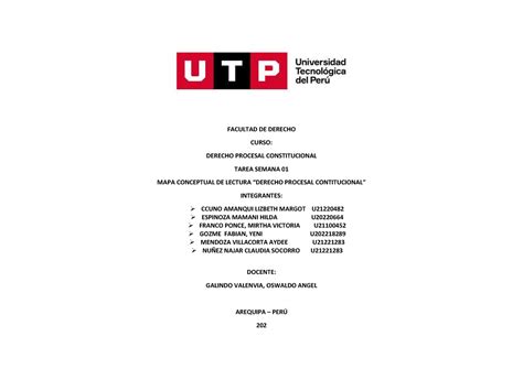 Mapa Conceptual Derecho Procesal Constitucional Grupo 5 Facultad De