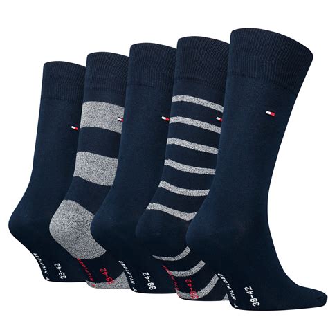 Tommy Hilfiger Mens 5 Pack Classics Flag Socks Ting Eco Box Navy