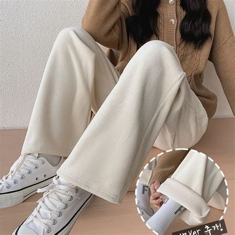 큐티팝 🔥주문폭쭈🔥 융기모추가🤎 데일리 코듀로이 밴딩 와이드 팬츠 3color 밍크 융기모 안감 벨벳 골지 골덴 벨보아 보아털 일자핏 트레이닝 바지 기본기모ver