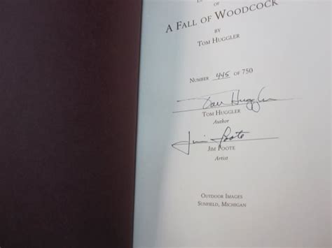 A Fall Of The Woodcock Tom Huggler Specially Bound Limited Edition