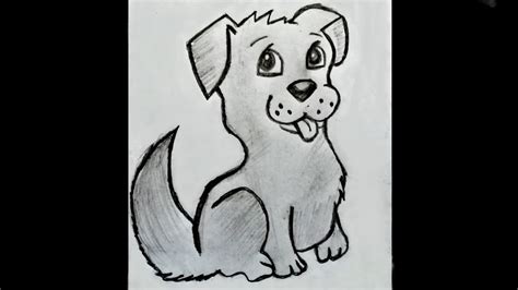 Cute Puppy Drawing In Pencil