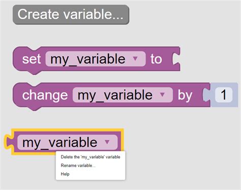 Variables KookaBlockly Reference Guide V1 10 0 Documentation