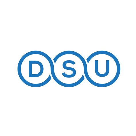 Dsu Letter Logo Design On Black Backgrounddsu Creative Initials Letter