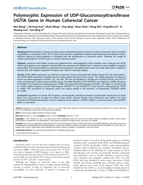 Pdf Polymorphic Expression Of Udp Glucuronosyltransferase Ugtla Gene