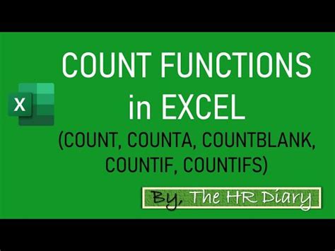 COUNT FUNCTIONS IN EXCEL COUNT COUNTA COUNTBLANK COUNTIF COUNTIFS YouTube