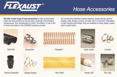 Hose Accessories Guide Connectors Cuffs Adapters Clamps Flexaust Inc