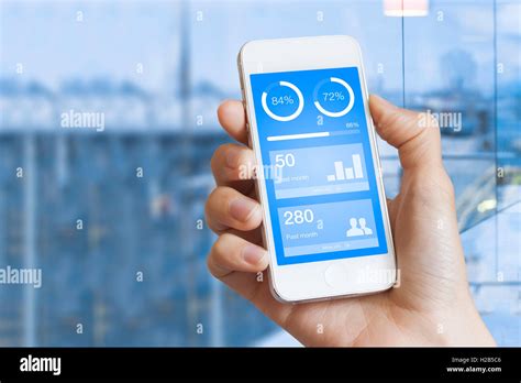 Mobile Dashboard On Smartphone Screen Displaying Statistics With Data