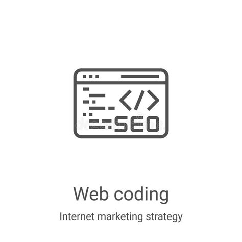 Web Coding Icon Vector From Internet Marketing Strategy Collection