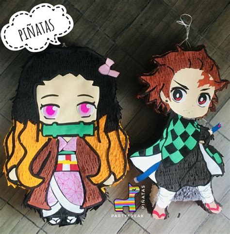 Piñatas demon slayer Nezuko Y Tanjiro Piñatas Torta de anime Anime