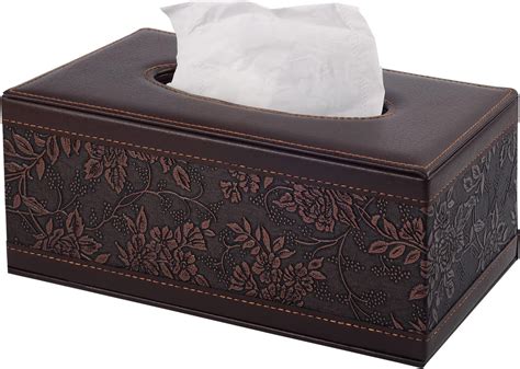 Amazon Cq Acrylic Rectangular PU Leather Tissue Box Cover Holder