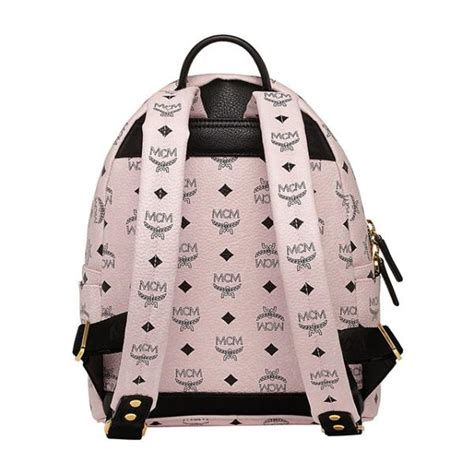 MCM リュック sサイズ ミニ 韓国 スタッズ ライトピンク メンズ レディース バッグ エムシーエム スモール バックパック デュアル デイパック チョークピンク mcm