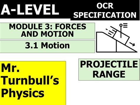 Projectile Range Ocr A Level Physics Teaching Resources