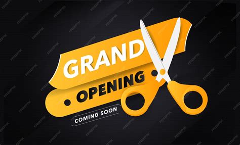 그랜드 오프닝 축제 배너 프리미엄 벡터