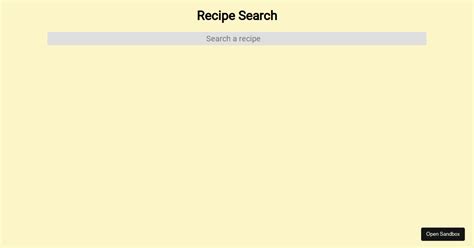 Recipe App Structured Codesandbox