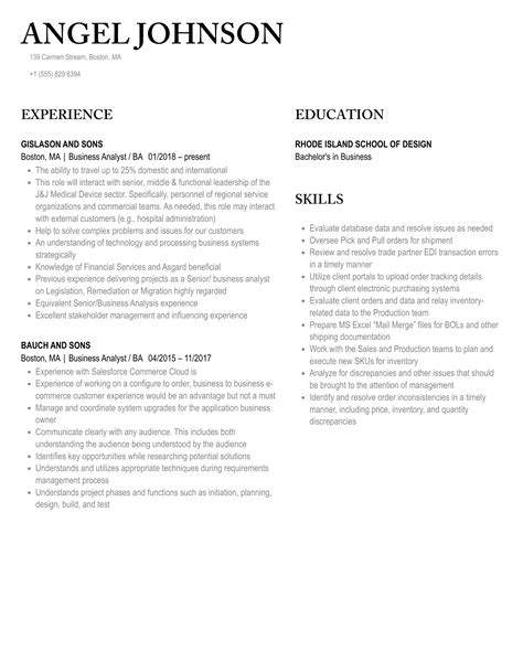 Business Analyst Ba Resume Samples Velvet Jobs