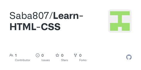 GitHub Saba807 Learn HTML CSS