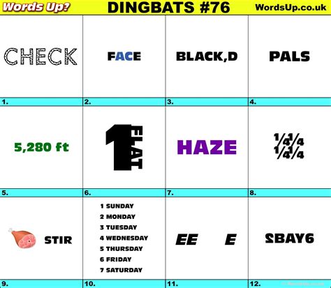 Dingbats Whatzits Rebus Online And Printable Puzzles Dingbats