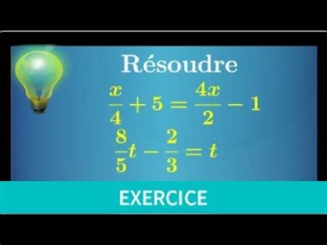 équation du premier degré avec fraction cinquième quatrième troisième