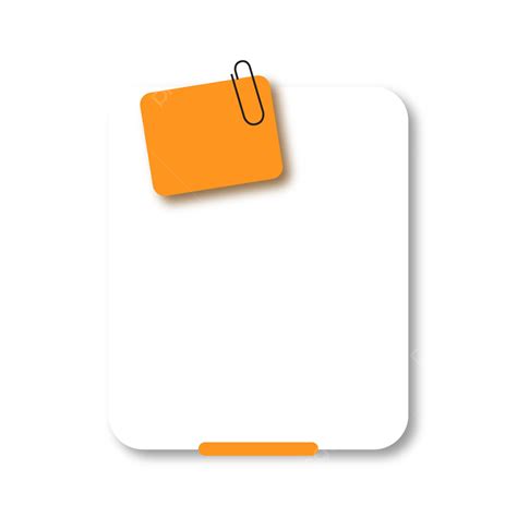 Empty White Text Box With Orange Clip Note Vector Text Box White Sticky Note PNG And Vector