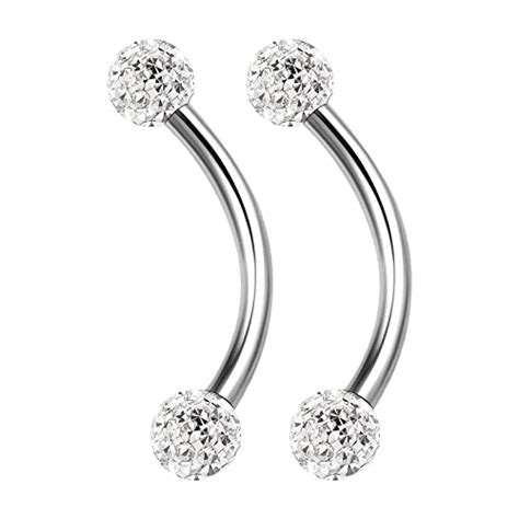 Surgical Steel Curved Barbell Ring 16g 516 8mm 3mm Ferido Ball Helix