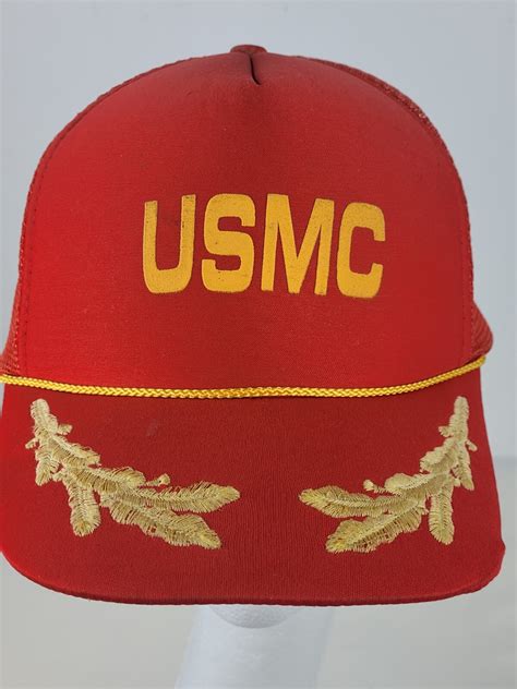 Vtg United States Marine Corps Usmc Red Hat Nissin Ca Gem