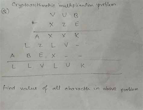 Solved Crypto Arithmetic Multiplication Problem N U B Z E E