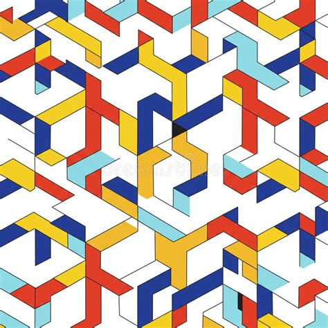 Geometric Abstract Pattern Featuring Interlocking Shapes With A 3d Effect The Design Stock