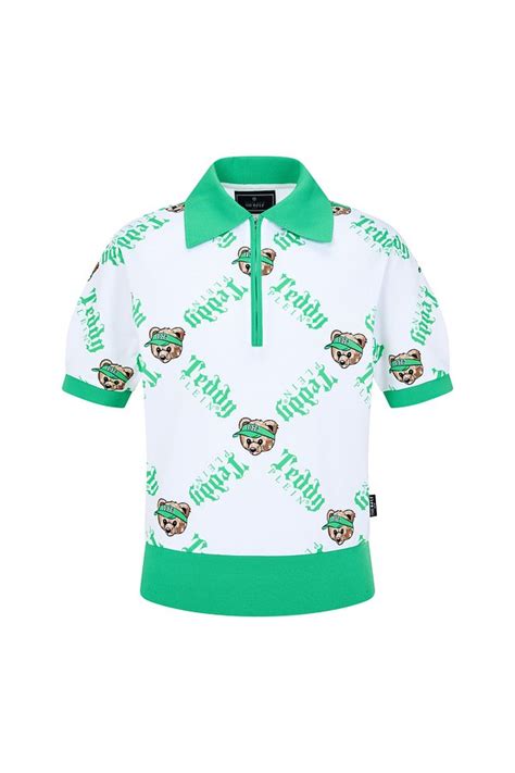 Philipp Plein Golf필립플레인 골프 Women 테디 빅 모노그램 숏 슬리브 폴로 셔츠 Si
