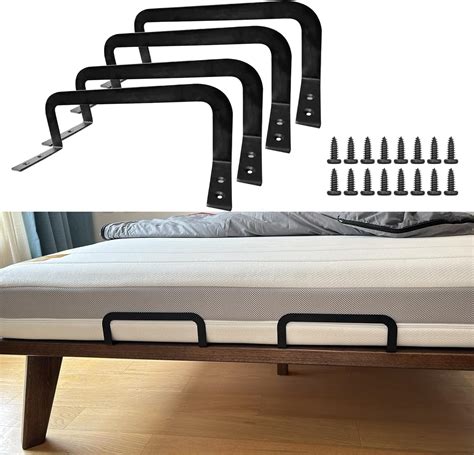 4 Pcs Mattress Retainer Bar Black Metal Mattress Holder In Place To Keep Mattress