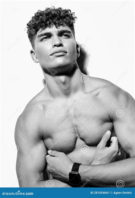 Man Shirtless Stylish Black And White Body Young Arm Bicep Bodybuilding