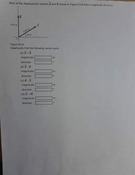 Solved Each Of The Displacement Vectors A And B Shown In