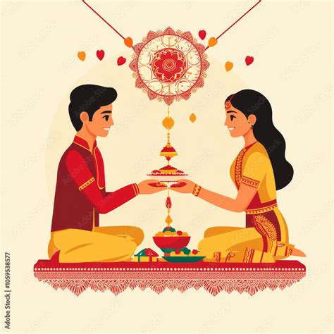 Indian Festival Happy Bhai Dooj Concept Rakhi Celebration In India