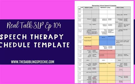 Speech Therapy Schedule Template Fb Thedabblingspeechie