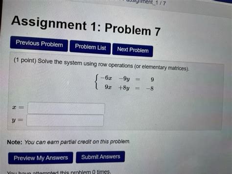 Solved 17 Assignment 1 Problem 7 Previous Problem Problem