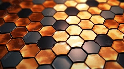 Hexagon Shape Wallpaper With Abstract Black Tech 3d Rendering Powerpoint Background For Free