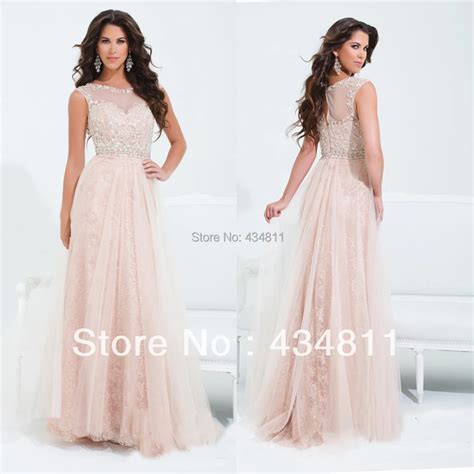 Light Pink Lace Prom Dress