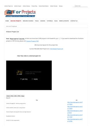 Arduino Projects List About 2381 Arduino List Of Projects Use Arduino