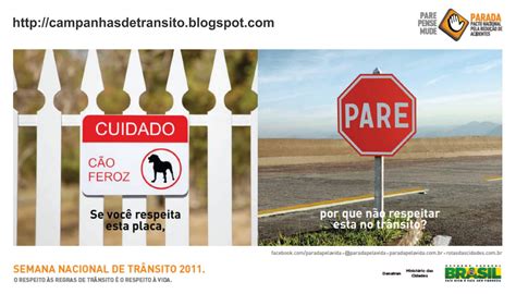 Campanhas Educativas De Trânsito Pare Pense Mude Campanha Do