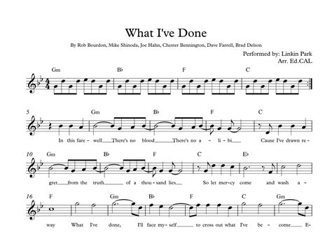 What Ive Done Arr Arr Edcal By Linkin Park Sheet Music For Lead