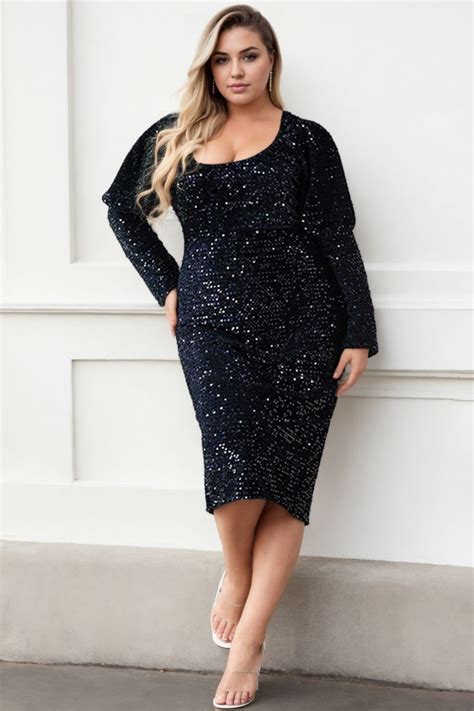 Alexa Plus Size Sequin Party Dress Hello Curve