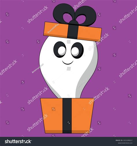 Cute Ghost T Box Draw Illustration Stock Vector Royalty Free