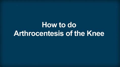 How To Do Knee Arthrocentesis How To Do Knee Arthrocentesis Msd Manual Professional Edition